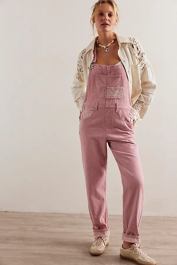 Free People We The Free Ziggy Island Striped Overalls