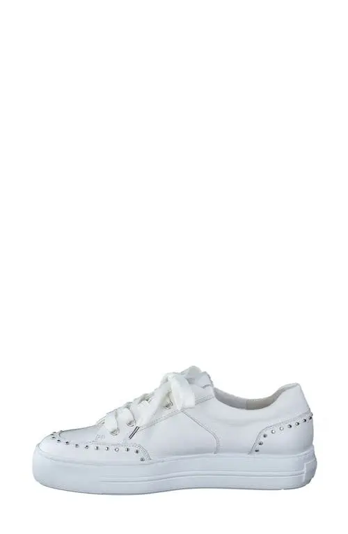 Paul Green Waverly Platform Sneakers - White Leather