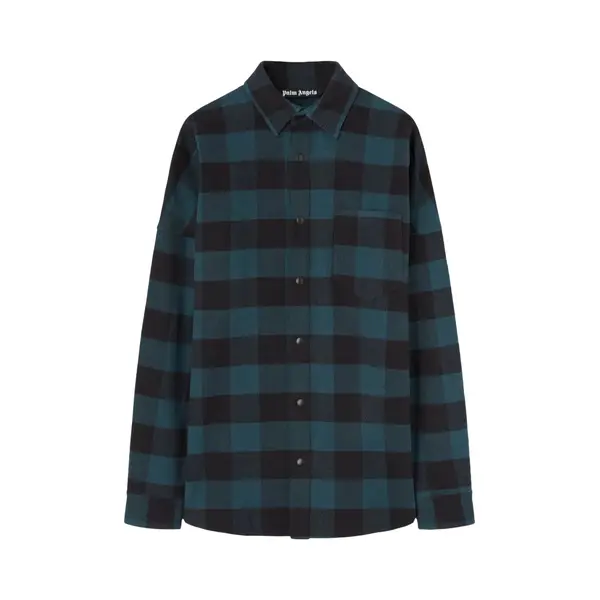 Palm Angels Classic Logo Overshirt /white - Green