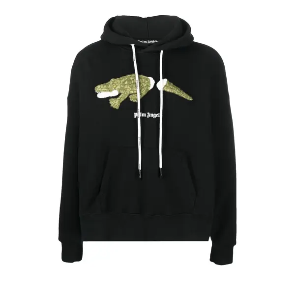 Palm Angels Croco Hoodie - Black