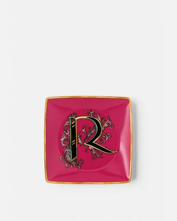 Versace Alphabet R Small Square Plate 12cm - Print
