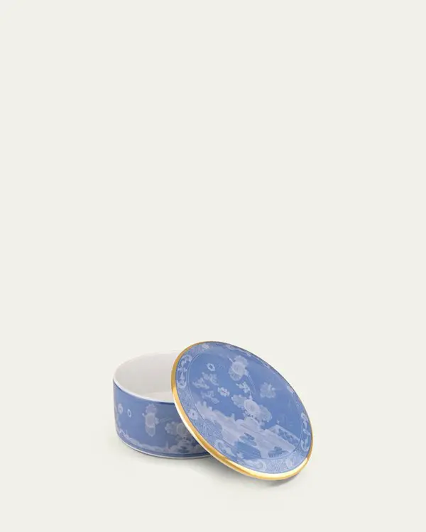 GINORI 1735 Oriente Italiano Pervinca Round Trinket Box With Cover