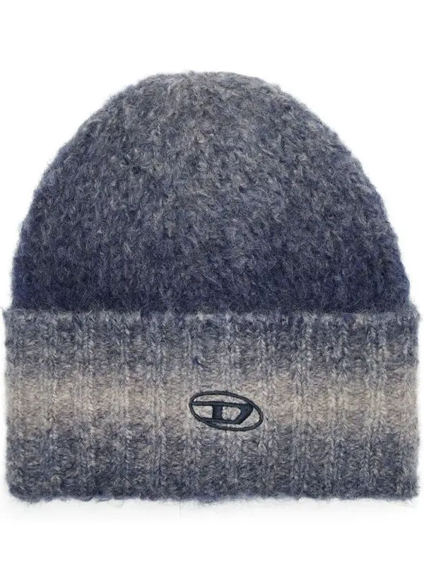 DIESEL® Pelo Logo-embroidered Beanie - Blue