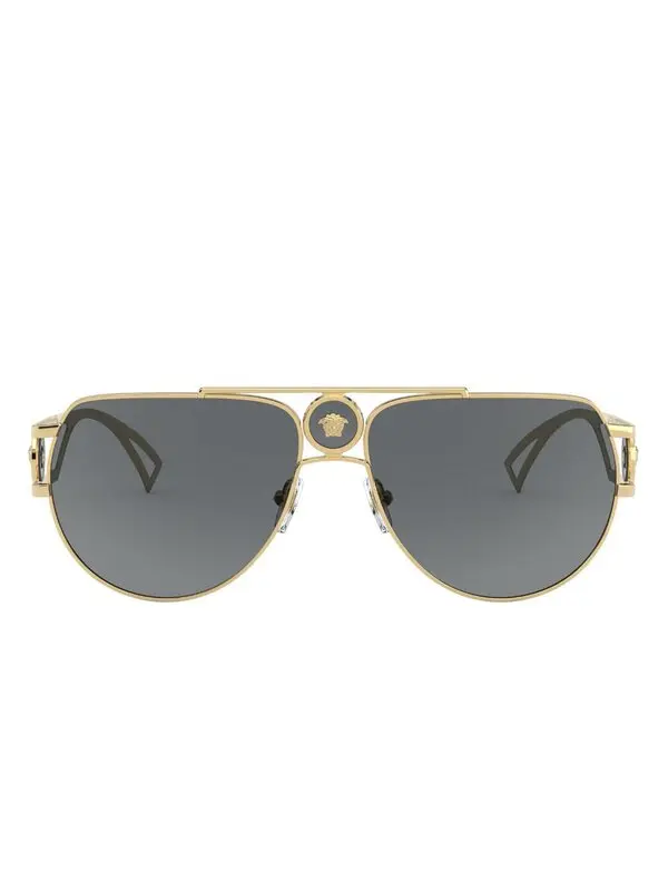 Versace Medusa Head Pilot-frame Sunglasses - Gold