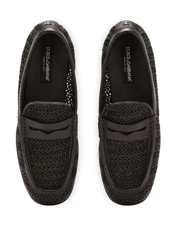 Dolce & Gabbana Raffia Penny Loafers