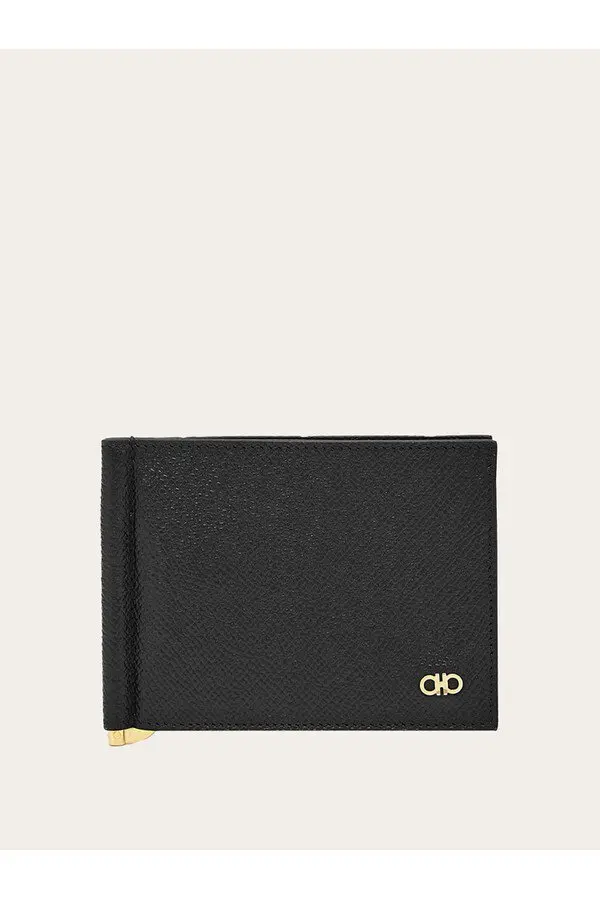 FERRAGAMO Gancini Wallet With Money Clip - Black