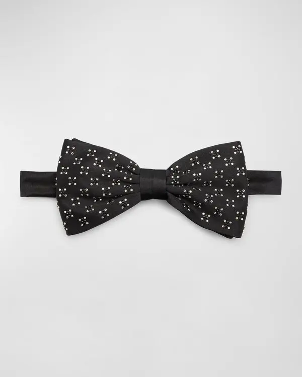 Stefano Ricci Crystal-embellished Bow Tie - Black