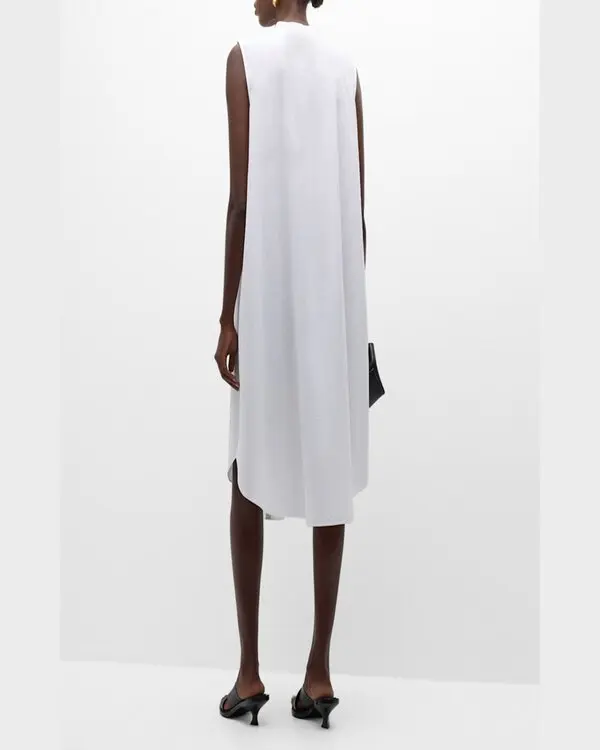 Eileen Fisher Petite Organic Cotton Poplin Midi Shirtdress White