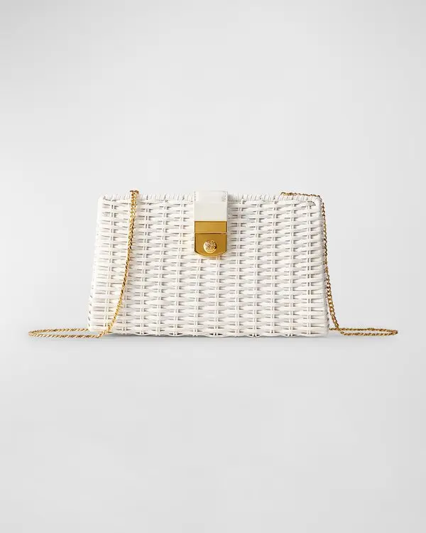 Veronica Beard The Crest Lock Basket Clutch Bag