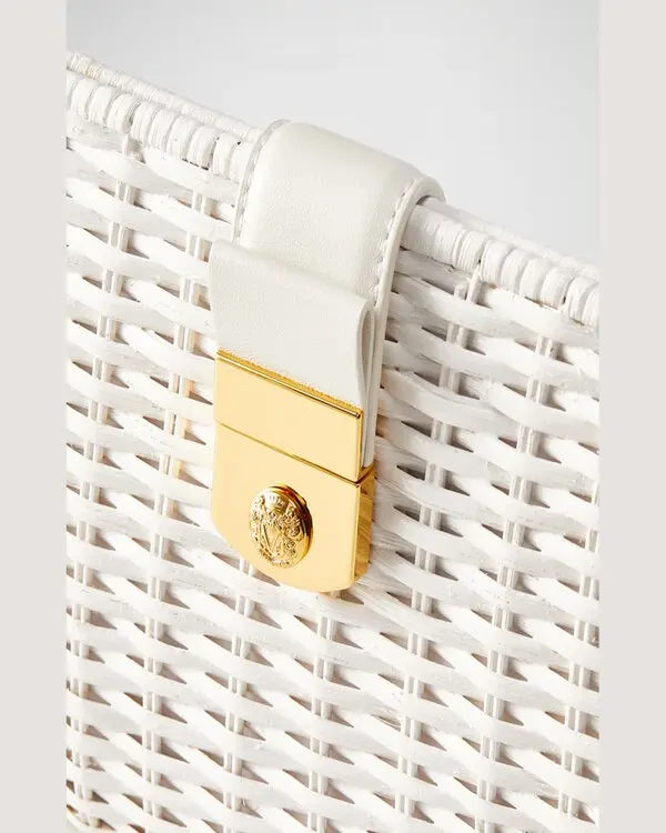 Veronica Beard The Crest Lock Basket Clutch Bag