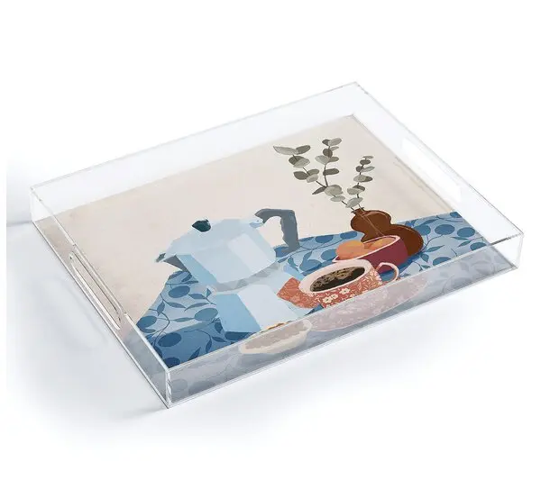 DENY DESIGNS Acrylic Tray -morning Coffee Ii Loubruzzoni - One-color
