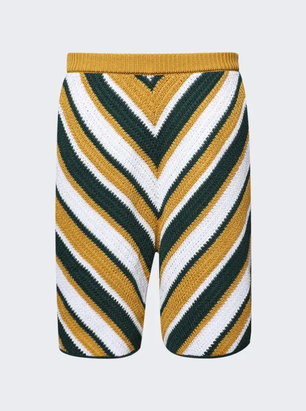 Marni Chevron Crochet Shorts - Turquoise