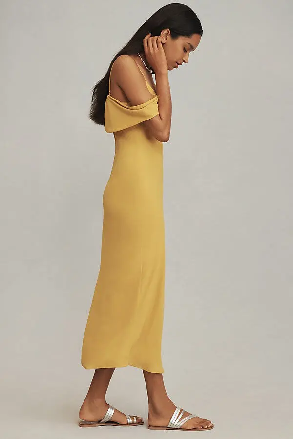bardot mayari asymmetrical midi dress Bardot Mayari Asymmetrical Midi Dress In Yellow - 35% Off