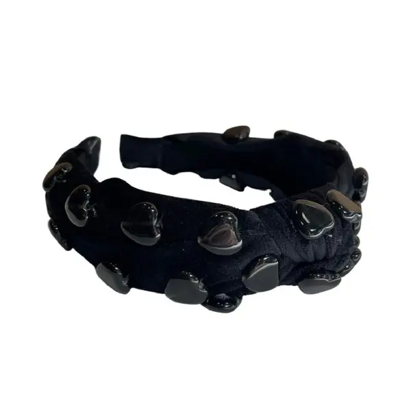 HEADBANDS OF HOPE Stone Quartz Knot Headband - Black
