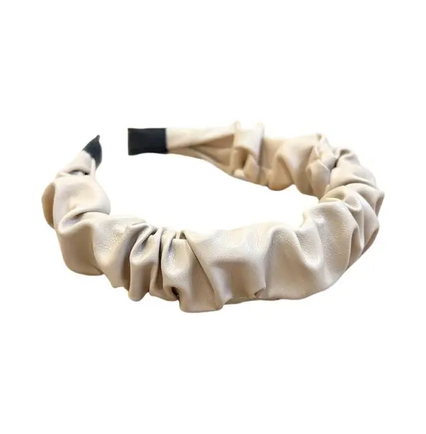 HEADBANDS OF HOPE Faux Leather Scrunch Headband - Light,pastel Brown 239