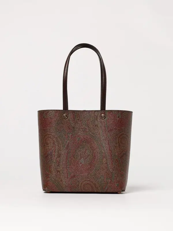 Etro Paisley Print Coated Cotton Shoulder Bag - Brown