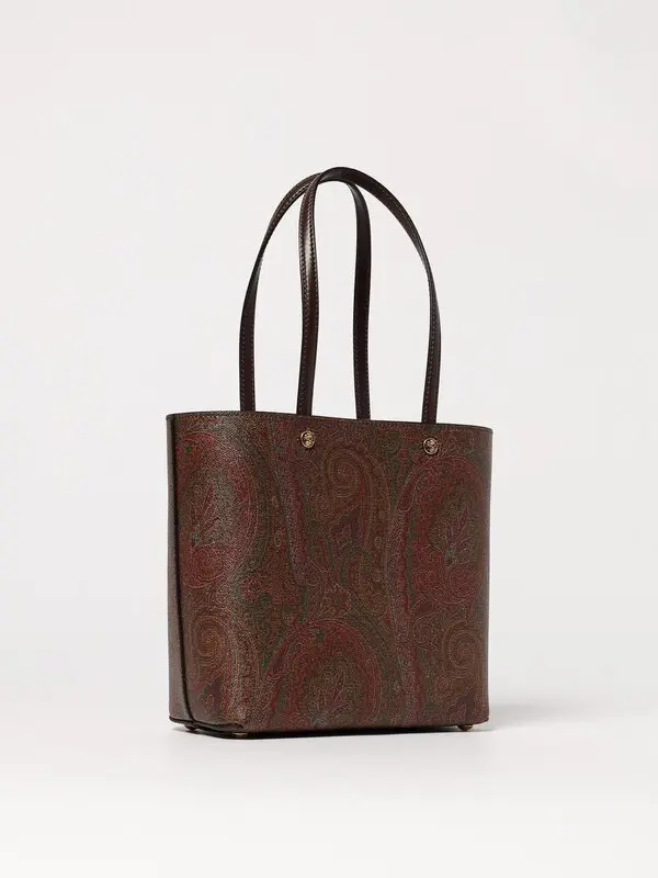 Etro Essential Medium Paisley Cotton Tote Bag With Double Leather Handles