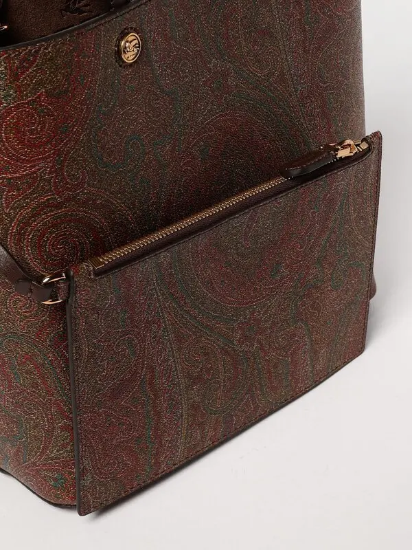 Etro Essential Medium Paisley Cotton Tote Bag With Double Leather Handles