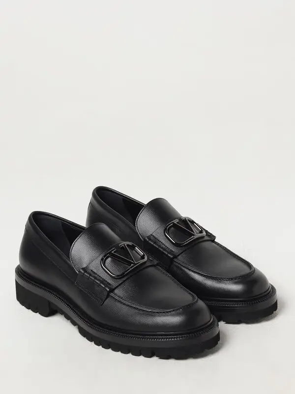 Valentino Garavani Leather Loafers With Metal Detail