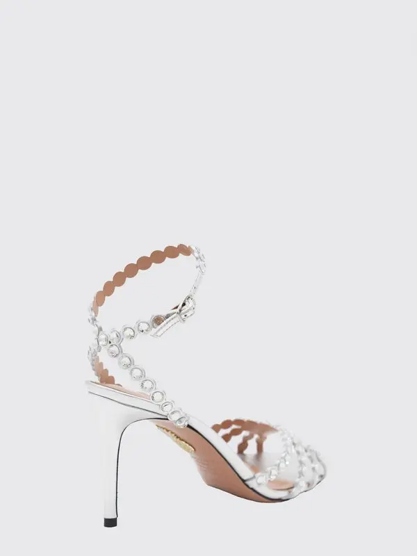 AQUAZZURA Tequila Crystal-embellished Laminated Nappa High-heeled Sandals