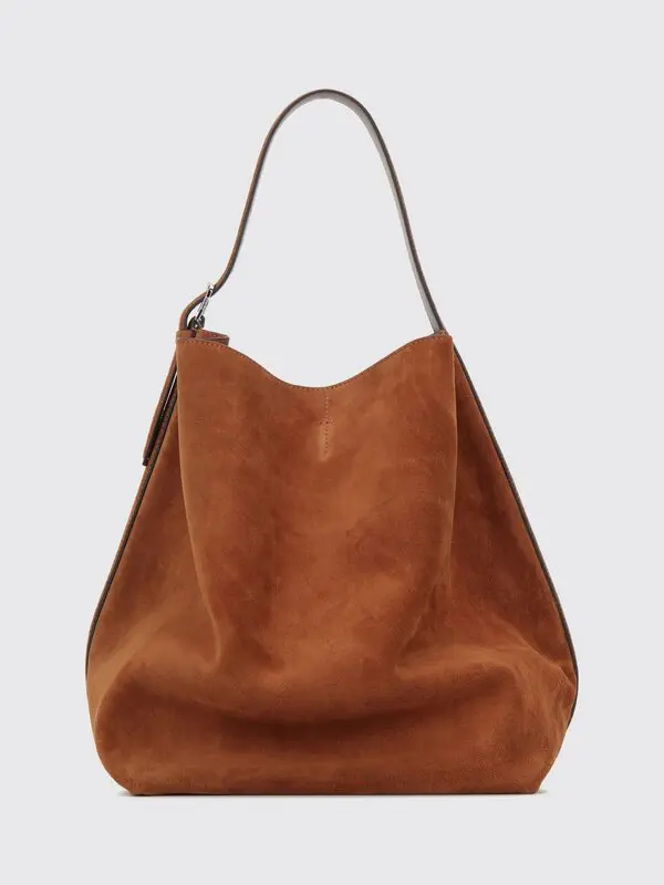 TOTEME Suede Leather Tote Bag With Adjustable Handle And Embossed Logo