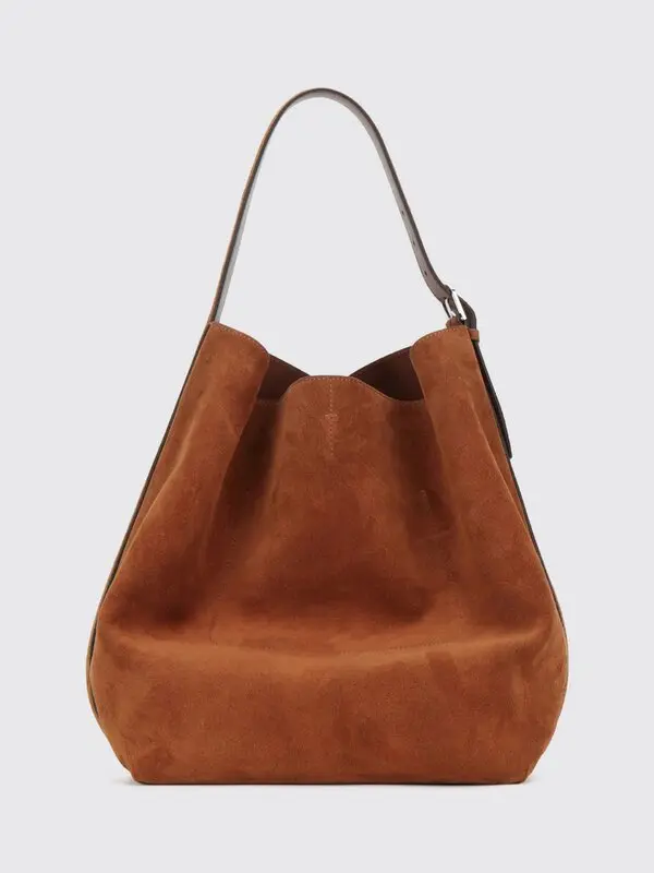 TOTEME Suede Leather Tote Bag With Adjustable Handle And Embossed Logo