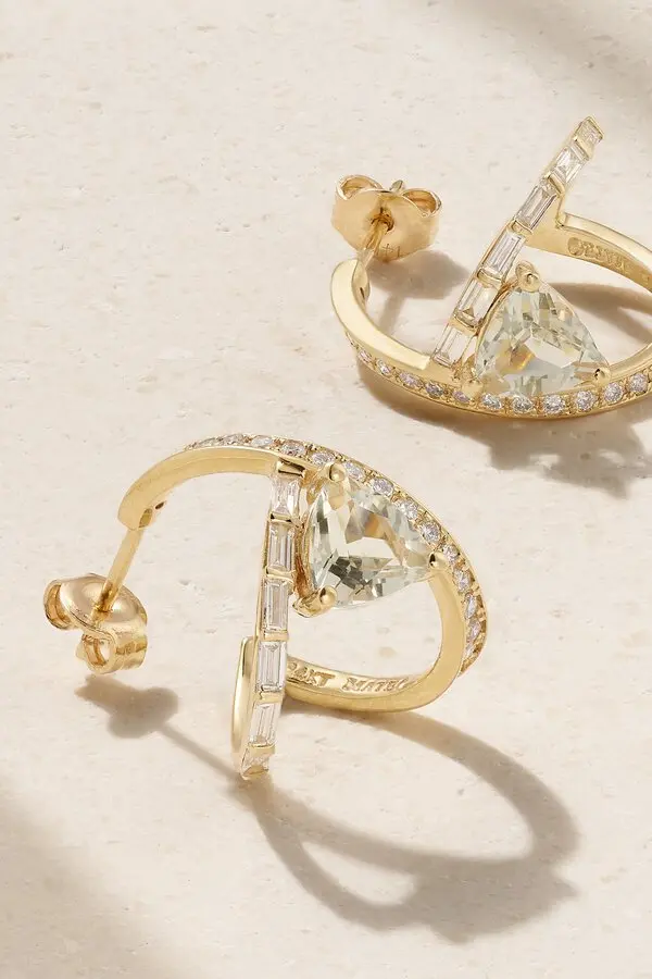 Mateo 14-karat Amethyst And Diamond Earrings