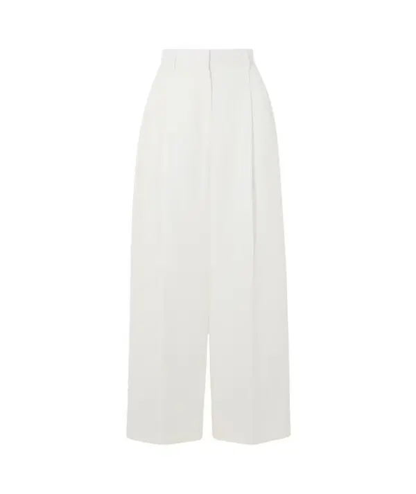 TOD'S Pleated Linen Wide-leg Pants