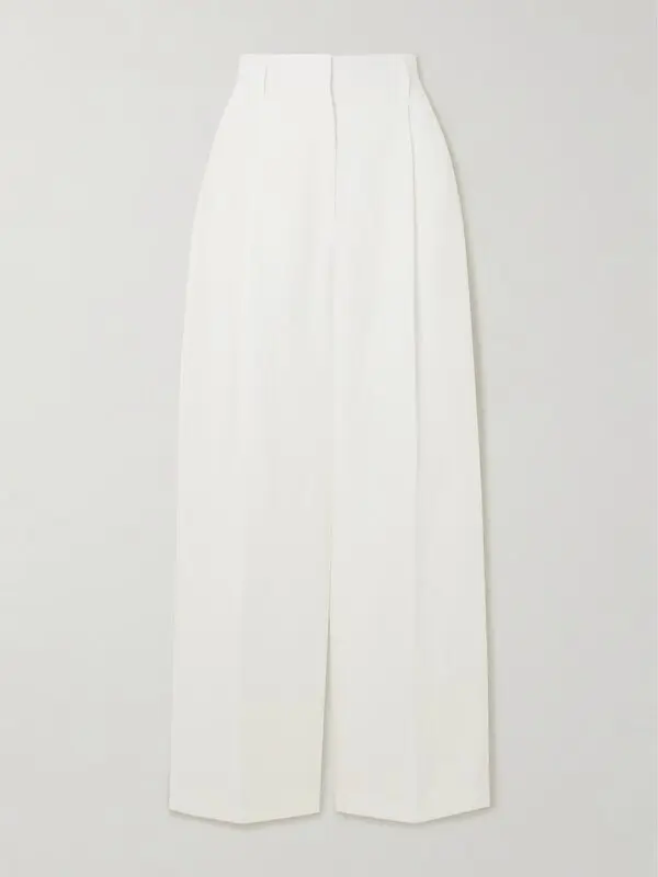 TOD'S Pleated Linen Wide-leg Pants