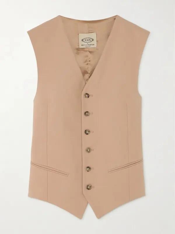 TOD'S Stretch-cotton Fitted Vest