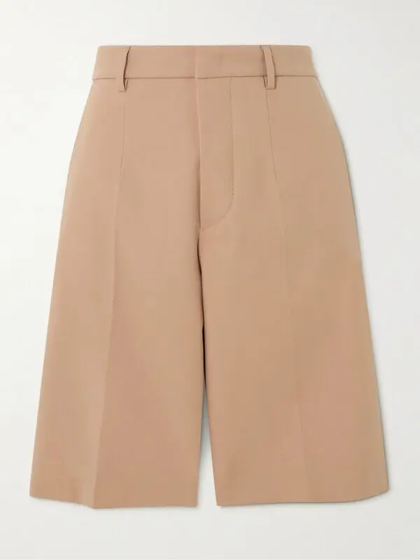TOD'S Pleated Stretch-cotton Shorts