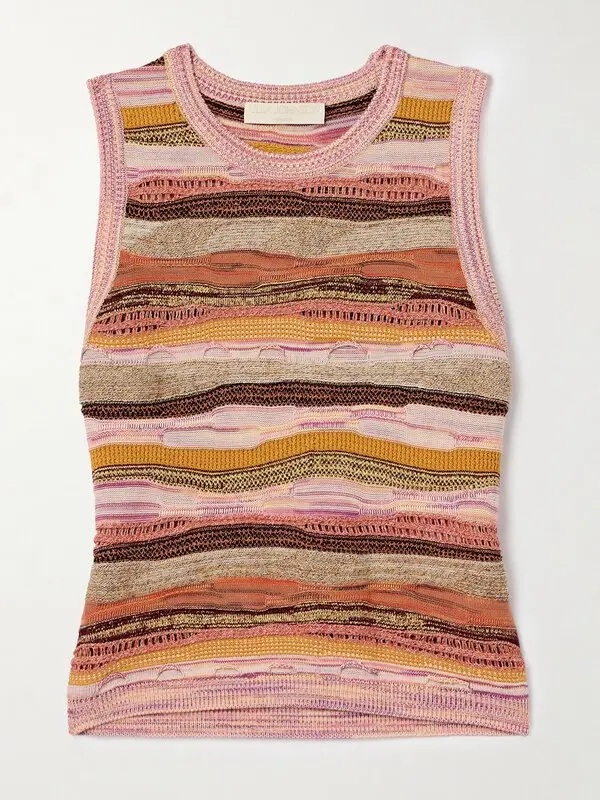 Ulla Johnson Miri Striped Cotton-blend Tank