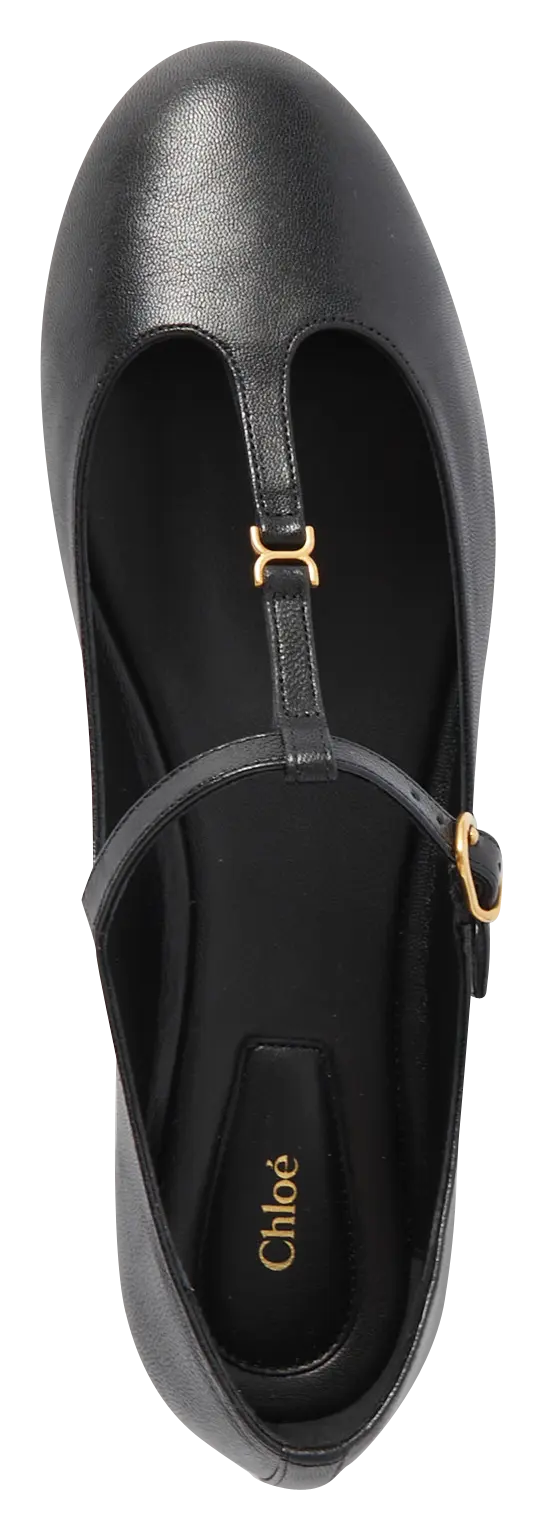 Chloé Marcie Embellished Leather Ballet Flats - Black