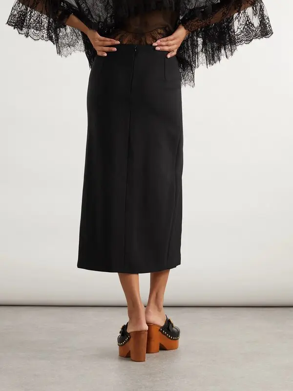 Chloé Scalloped Twill Midi Skirt