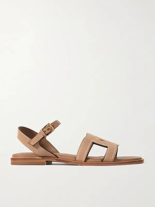 TOD'S Kate Cutout Suede Sandals