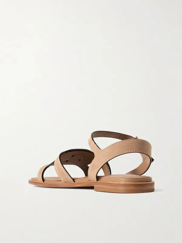 TOD'S Kate Cutout Suede Sandals