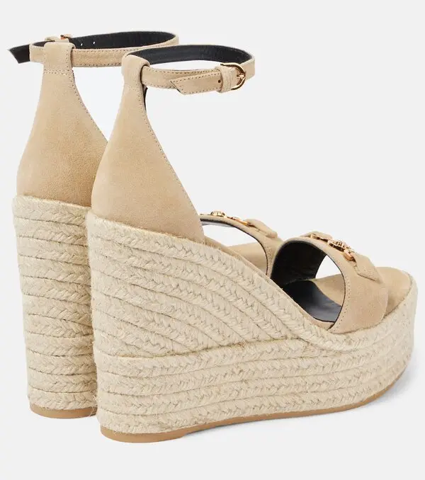 Versace Medusa '95 Leather Wedge Sandals - Neutrals