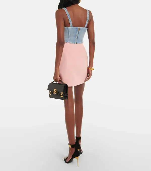 Balmain Cropped Denim Bustier
