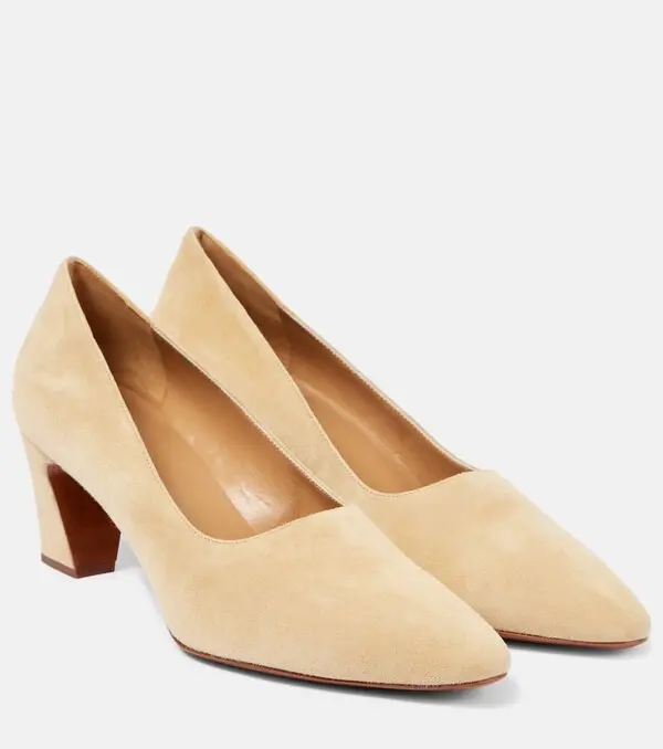 THE ROW Marta 65 Suede Pumps - Yellow