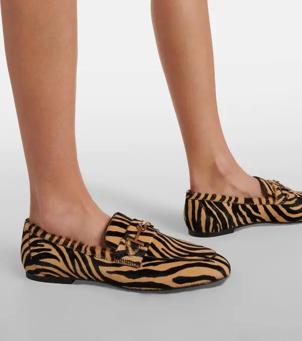TOD'S T Ring Printed Calf Hair Loafers - Multicoloured