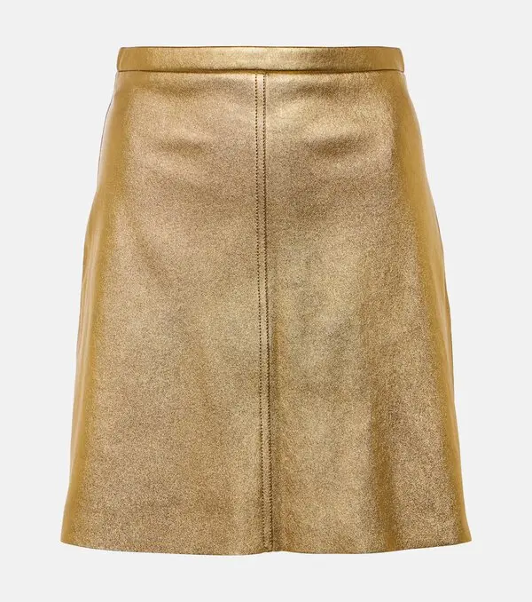 Stouls Lucie 22 Leather Miniskirt - Gold