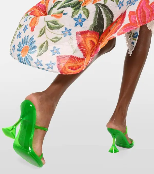 Amina Muaddi Brito Pvc Mules - Green