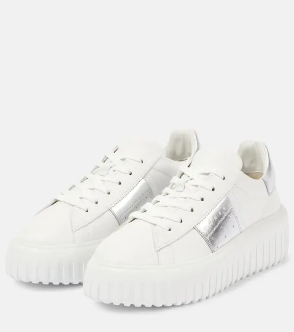 Hogan H-stripes Leather Platform Sneakers