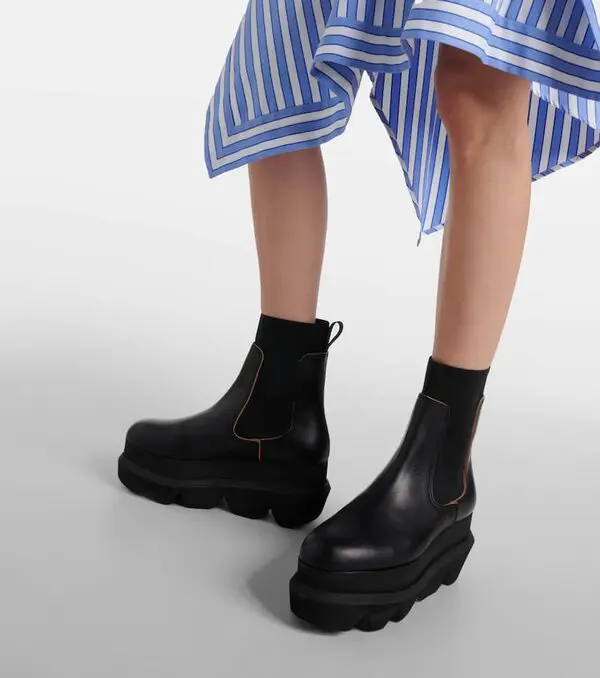 Sacai Leather Chelsea Boots