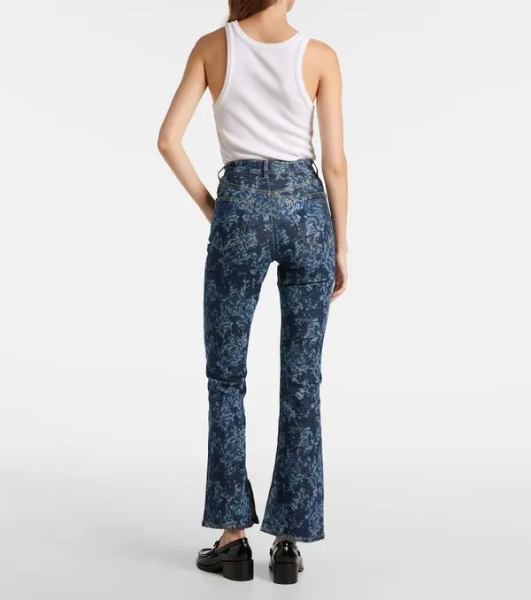 GANNI Printed High-rise Flare Jeans