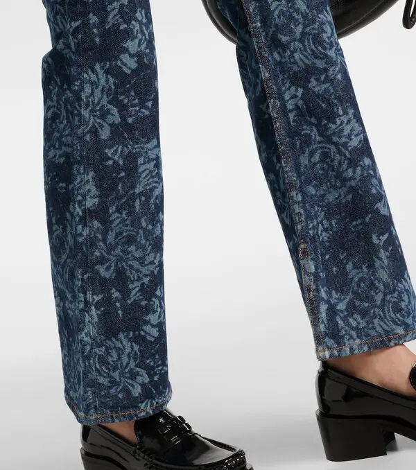 GANNI Printed High-rise Flare Jeans