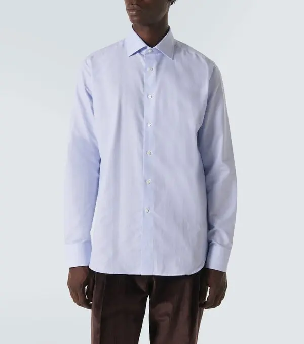 Canali Striped Cotton Poplin Shirt