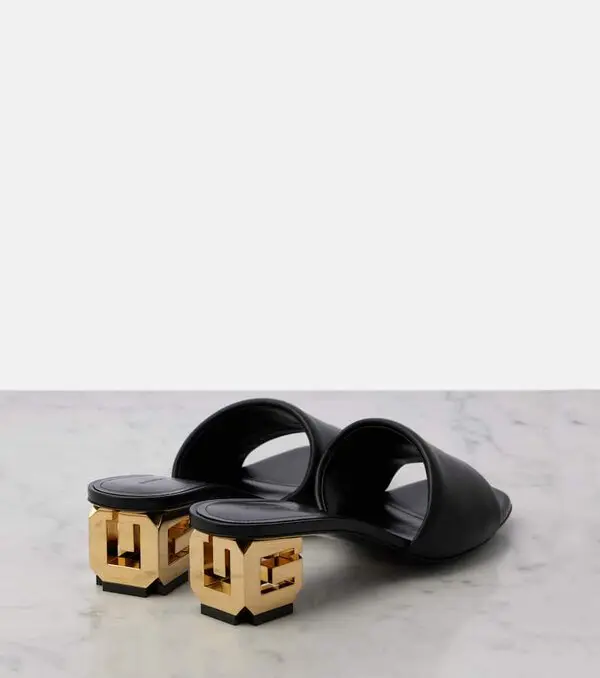 Givenchy G Cube Leather Mules Black Editorialist