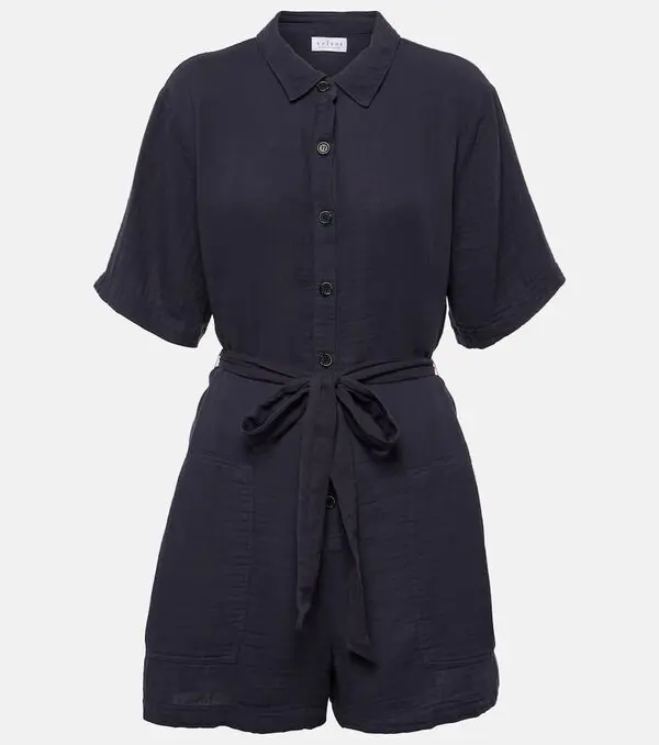Velvet By Graham & Spencer Dane Belted Romper - Blue