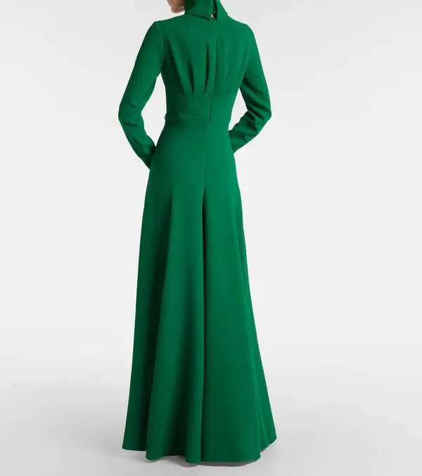 emilia wickstead dress green Sharon Dress In Emerald Green Ditsy Floral Jacquard | Emilia Wickstead